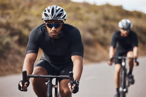 Training Energy And Fitness With Cyclists Exercise On Bicycle Outdoors