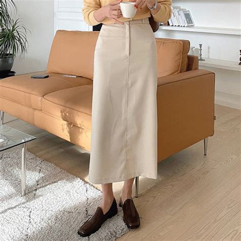 [📣365일 교복템💎 ] [ Winsome ] 에이블 스커트 3color H라인 롱 치마 하이웨스트 벚꽃 봄 여름 가을 간절기 데일리 출근 하객 개강 격식 기본 무지