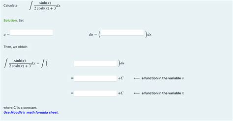 Solved Calculate Va Sinh X Dx 2 Cosh X 3 Solution Set Chegg Com