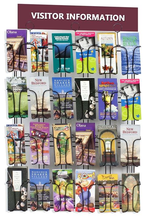 4 Tiered Wire Brochure Rack For Wall 24 Pockets Fit 4x9 Pamphlets
