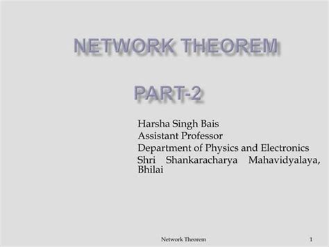 Network Analysis Chapter One 01 Pptx
