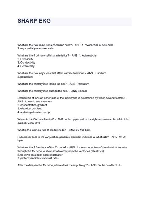 sharp ekg exam questions and answers sharp eso stuvia us