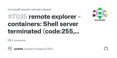 Remote Explorer Containers Shell Server Terminated Code255 Signal