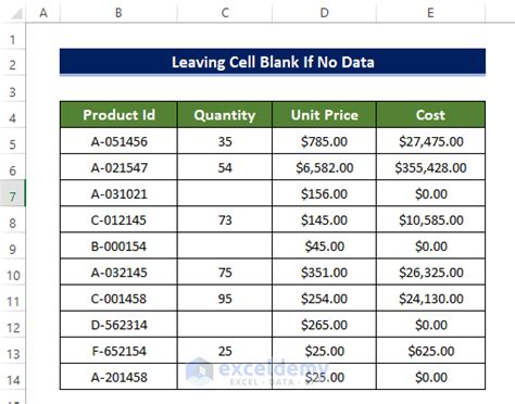 How To Leave Cell Blank If There Is No Data In Excel Ways