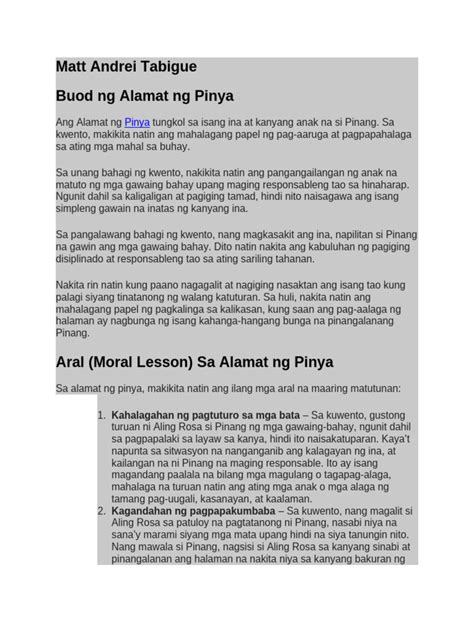 Alamat Ng Pinya Matt Pdf