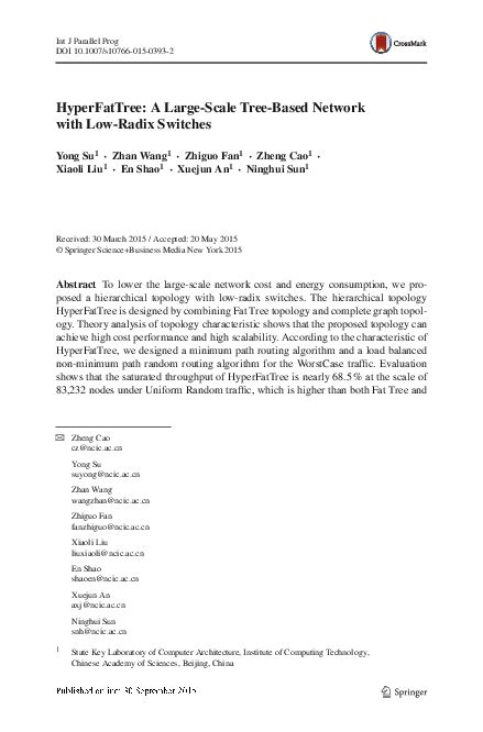 Pdf Hyperfattree A Large Scale Tree Based Network With Low Radix