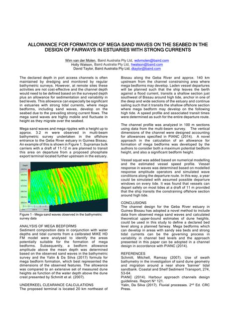 Pdf Allowance For Formation Of Mega Sand Waves On The Seabed In The