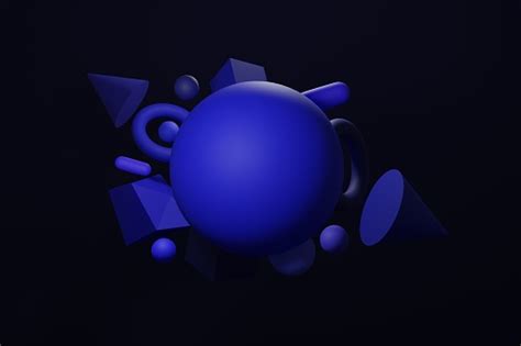 추상 렌더링 3d 기하학적 배경을 모양으로 합니다 컴퓨터는 큐브 공 콘 토러스와 최소한의 배경을 생성했다 현대 기하학적 배경 화면 미래 지향적인 기술 설계 0명에 대한 스톡