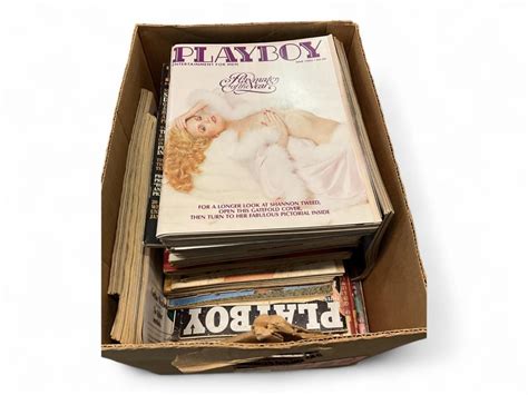 Lot Box Of Vintage Playboy Magazines