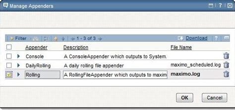 enable logging in maximo 7 maximo times