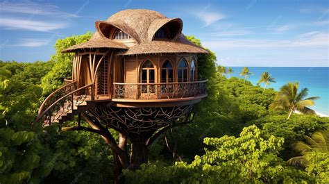 Premium Ai Image A Tree House In The Jungle