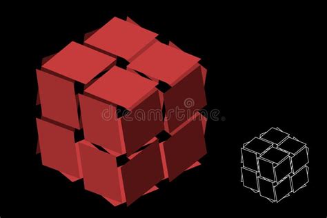 Abstract Polygonal Broken Cube 3d Vector Illustration Isometr Stock Vector Illustration Of