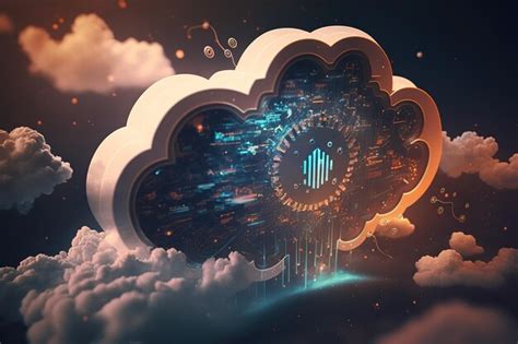 Premium Photo Abstraction Of Modern Cloud Technologiesgenerative Ai
