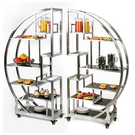 Eastern Tabletop Ac1790 Mobile Buffet Display Tower W 7 Shelves 72
