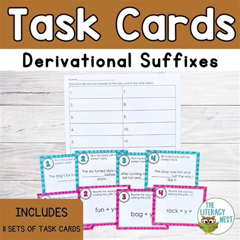 Morphology Activities Derivational Suffixes Task Cards The Literacy Nest