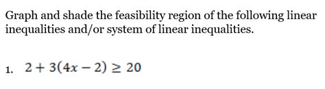 Solved Graph And Shade The Feasibility Region Of The Chegg Com