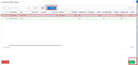 How To Update The Container After The Shipment Creation