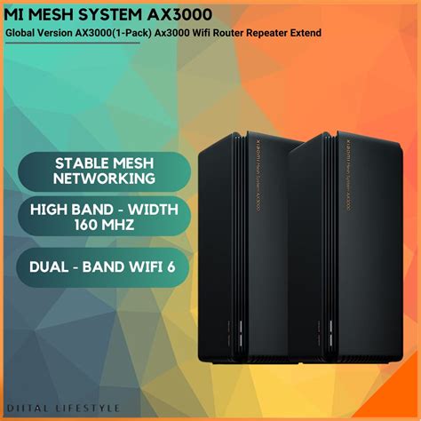 Xiaomi Mesh System AX3000 WiFi 6 Modem 2976Mbps OFDMA Access Point Mode Signal Amplifier Range