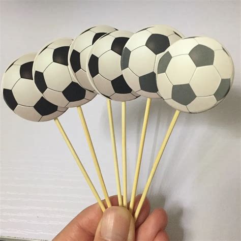 소년 어린이 축구 생일 파티 컵케익 장식 식용 케이크 토퍼 탑 용품 24 피스 용품supplidecorative Paper