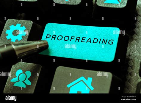 Hand Writing Sign Proofreading Word Written On Act Of Reading And Marking Spelling Grammar And