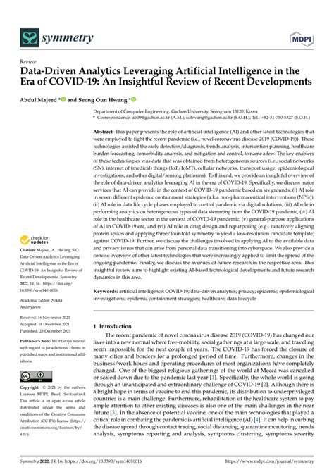 Pdf Data Driven Analytics Leveraging Artificial Intelligence In The