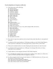 Master Computer Architecture Exercises MCQs And Solutions Course Hero