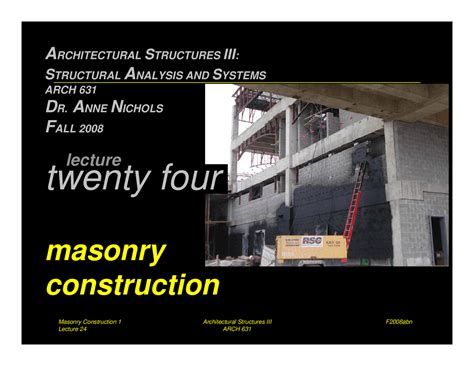 Notes On Masonry Construction Applied Architecture Structures Arch