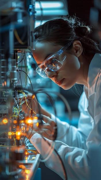 Quantum Computing Researcher In A Lab Premium Ai Generated Image