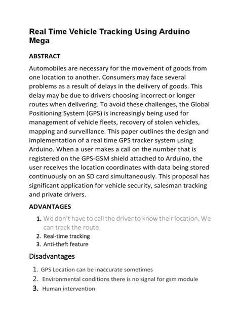 Real Time Vehicle Tracking Using Arduino Mega Pdf Business Computers