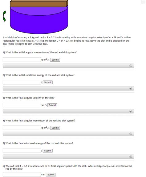 Solved A Solid Disk Of Mass M19 Kg And Radius R022 M Is