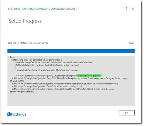 Error Installing Exchange Update The Certificate Is Expired SuperTekBoy