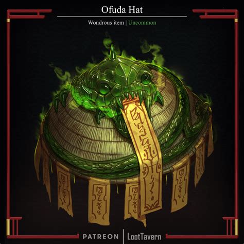 [oc] [art] Ofuda Hat Wondrous Item Uncommon Hand Out These Blessed
