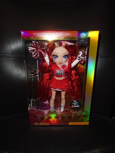 Rainbow High Cheer Ruby Anderson Red Cheerleader Fashion Doll With 2 Pom Pom 4584892175