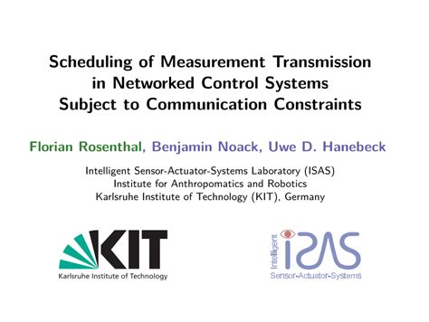Pdf Scheduling Of Measurement Transmission In Networked Control Systems Subject To