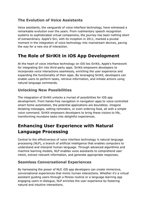 Ppt The Impact Of Voice Interface Technology On Ios App Development