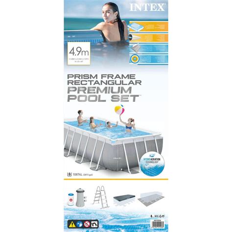 Intex Prism Frame zwembad 488 x 244 x 107 cm - Rechthoekig opzetzwembad ...