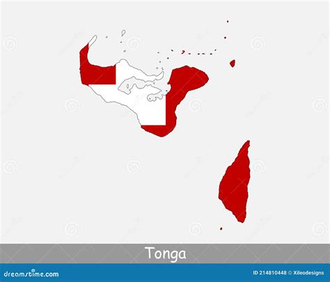 Tonga Flag Map Map Of The Kingdom Of Tonga With The Tongan National