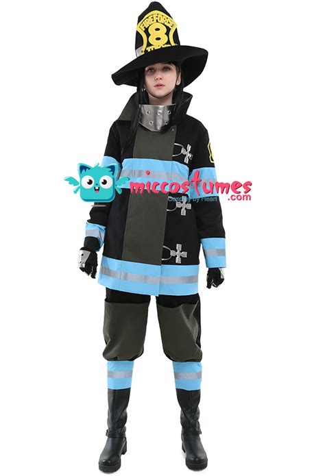 Costume De Shinra Kusakabe Maki Oze Cosplay Fire Force Uniforme De Pompier Unisexe Vendre