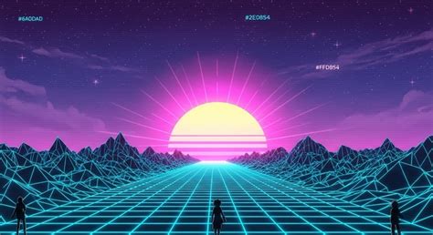 Free Neon Grid Sunset Image Synthwave Neon Grid Download At Stockcake