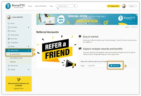 guide on how to get boostpte referral link free online pte practice