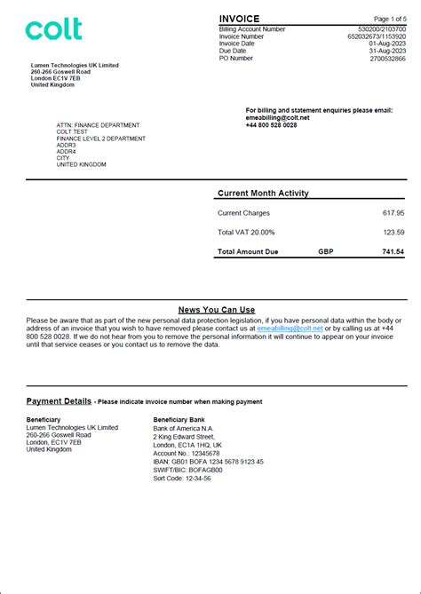 Understand Your Invoice Colt