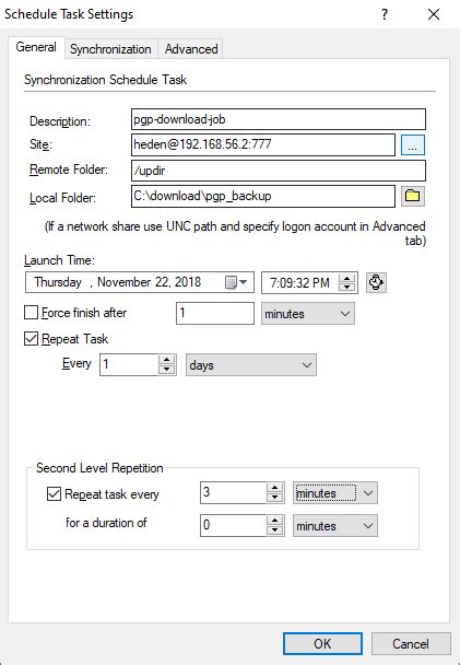 Ftp And Sftp Scheduled Task Settings Turboftp User Manual