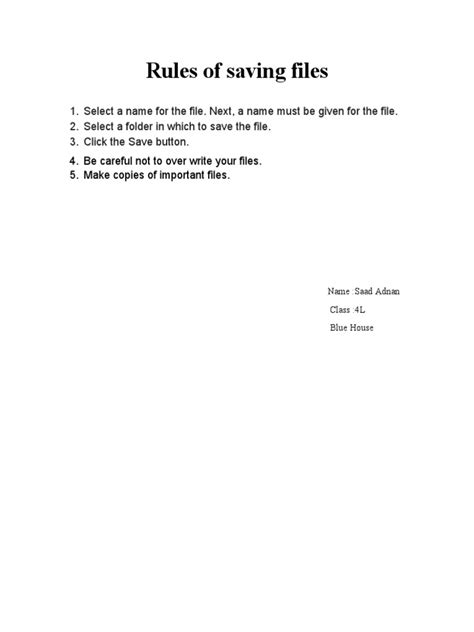 Rules Of Saving Files Pdf