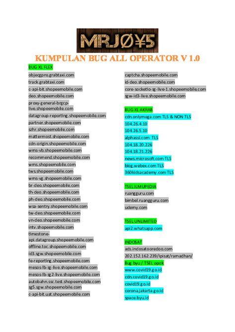 Kumpulan Bug All Operator V 1 Pdfcoffeecom