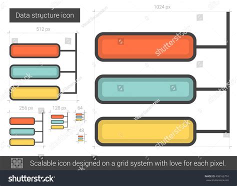 Data Structure Vector Line Icon Isolated Stock Vector Royalty Free 498166774 Shutterstock