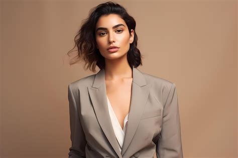 Premium Photo Most Beautiful Model In Front Of Solid Background