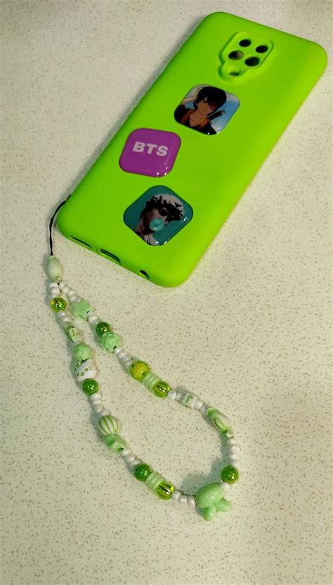 Брелок на телефон | phone decoration 🥑🥦🪲🦕🐸🍀💚 | Braccialetti