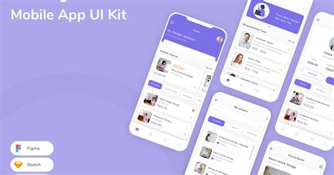 Learning Mobile App Ui Kit Ux And Ui Kits Ft Online And Education Envato