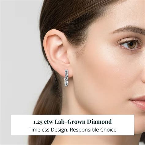 Buy Luxuriant Lab Grown Diamond G H Si 125 Ctw Art Deco Earrings In