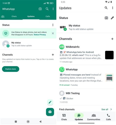 whatsapp novo design pode excluir botões de ação flutuantes no app